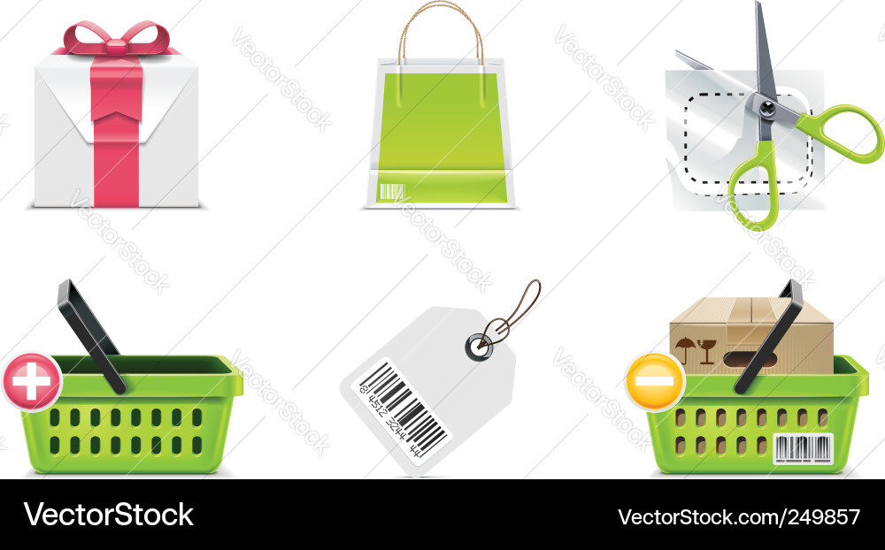 Shopping icon set Royalty Free Vector Image - VectorStock