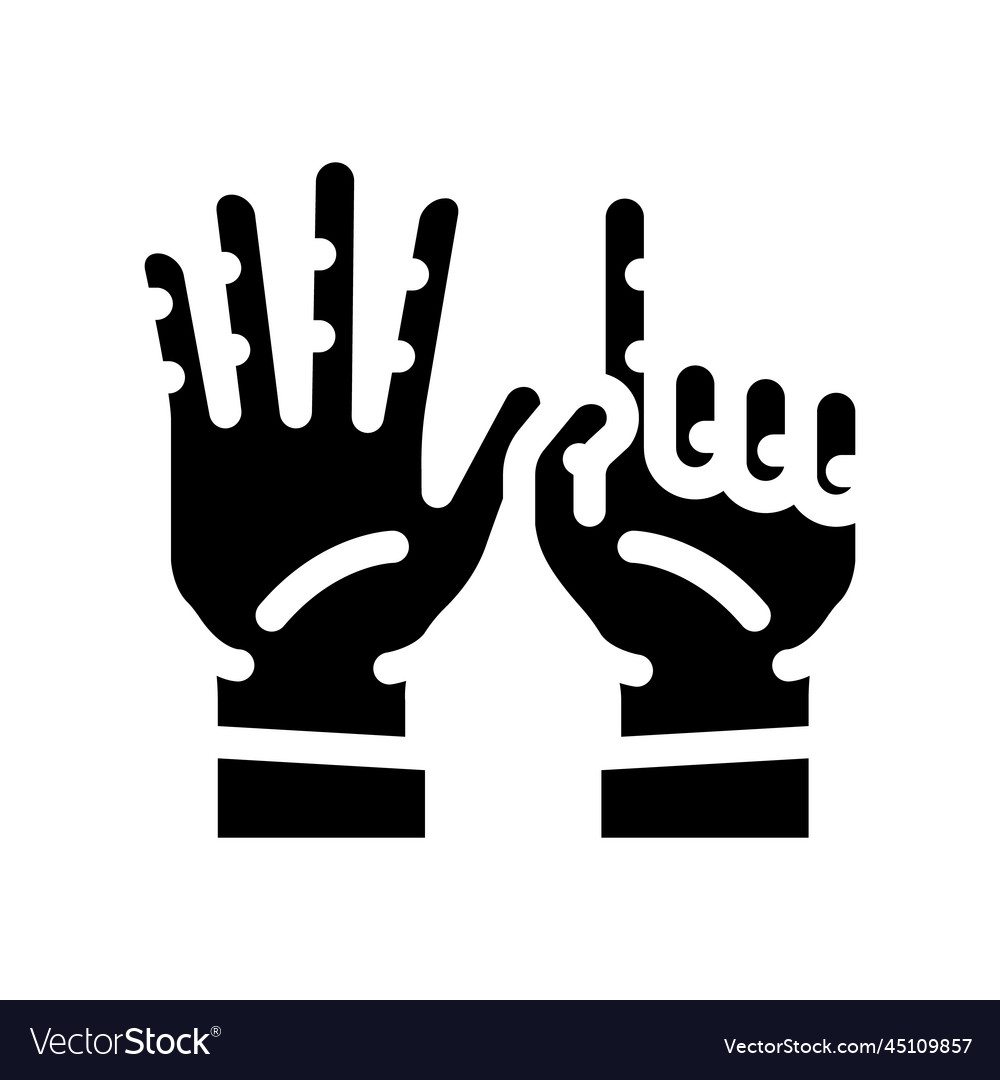 Six number hand gesture glyph icon Royalty Free Vector Image Six number hand gesture glyph icon Royalty Free Vector Image