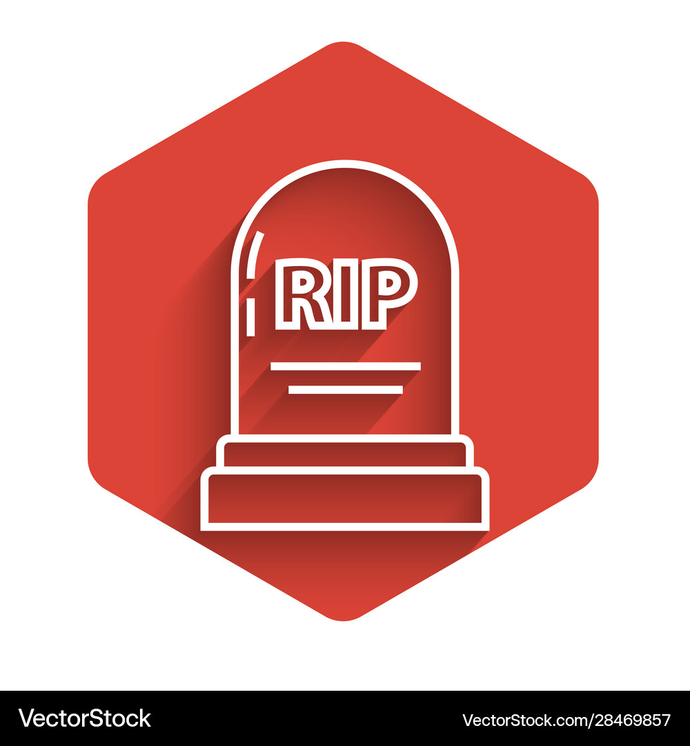 White line tombstone with rip written on it icon Vector Image