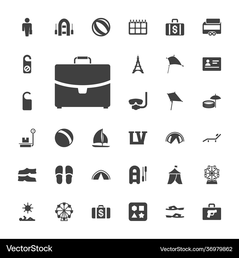 33 vacation icons Royalty Free Vector Image - VectorStock