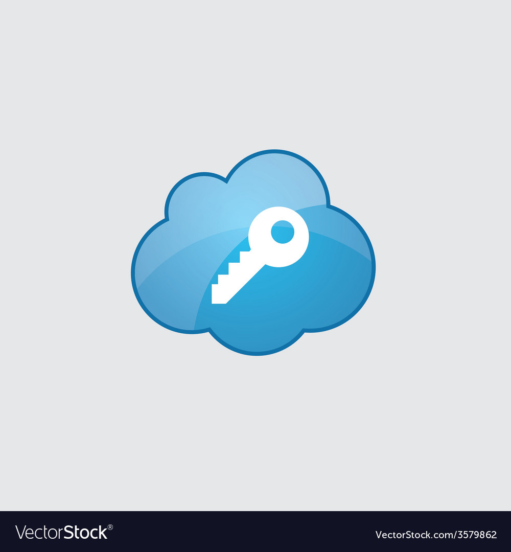 Blue cloud key icon Royalty Free Vector Image - VectorStock