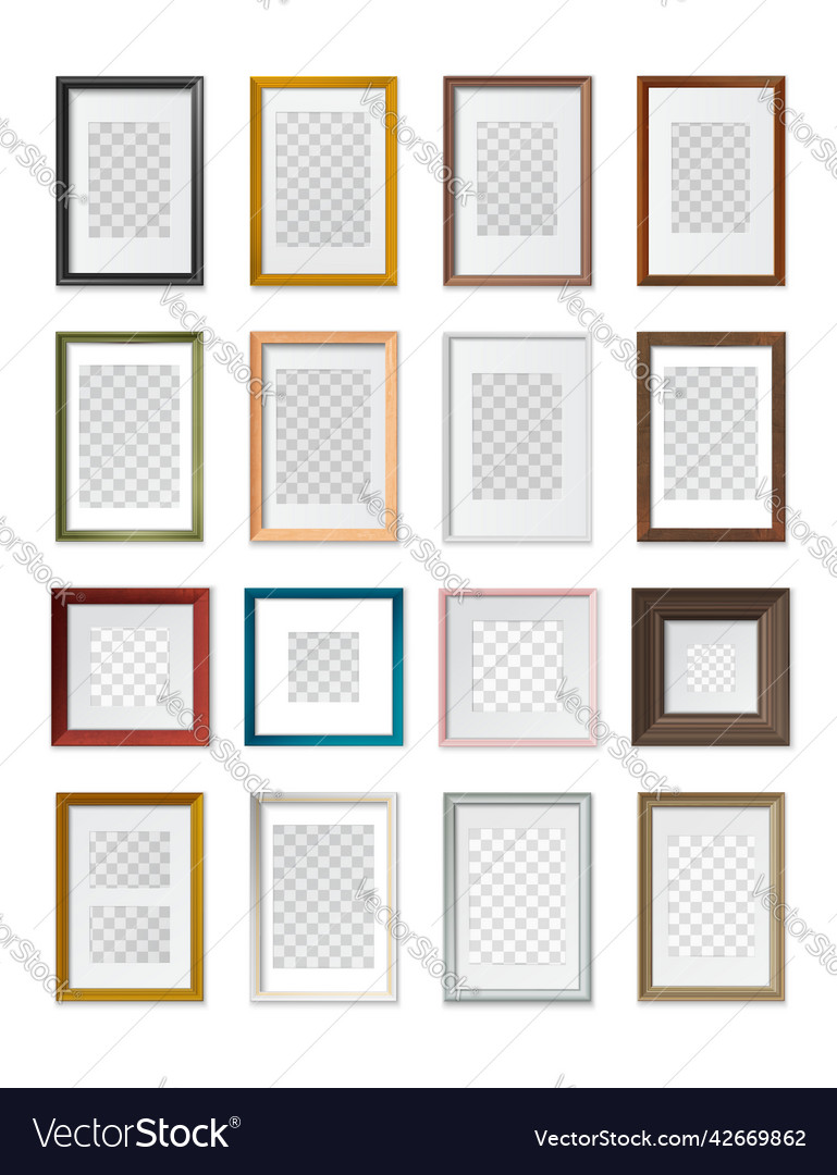 Frames transparent realistic set Royalty Free Vector Image