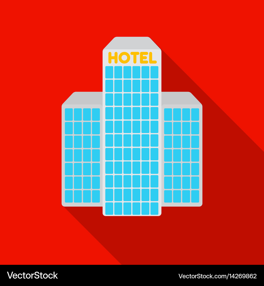 Hotel building icon in flat style isolated Vector Image