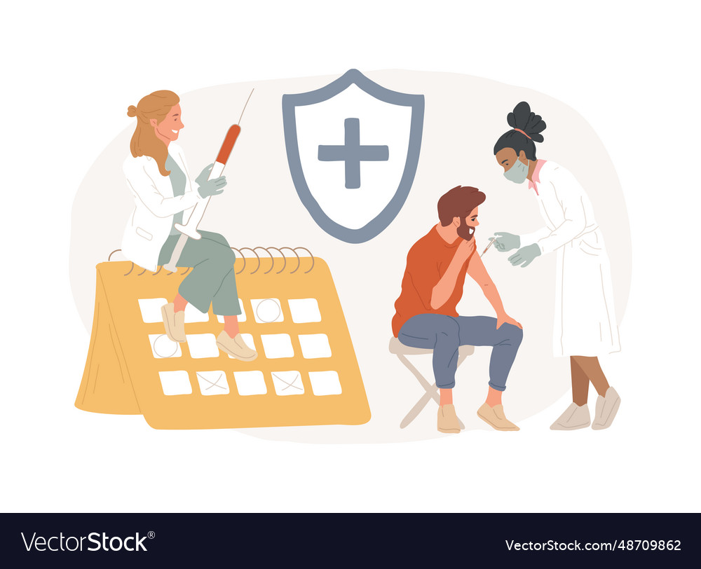 Immunization schedule isolated concept Royalty Free Vector