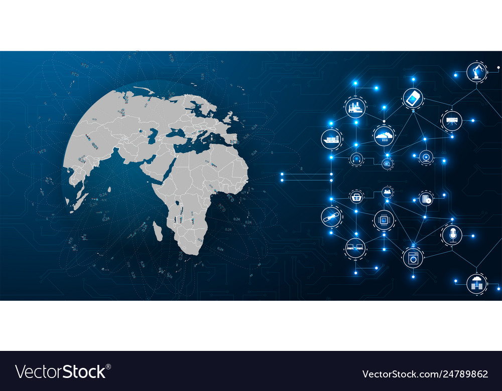 Internet things iot global network Royalty Free Vector Image Internet things iot global network Royalty Free Vector Image