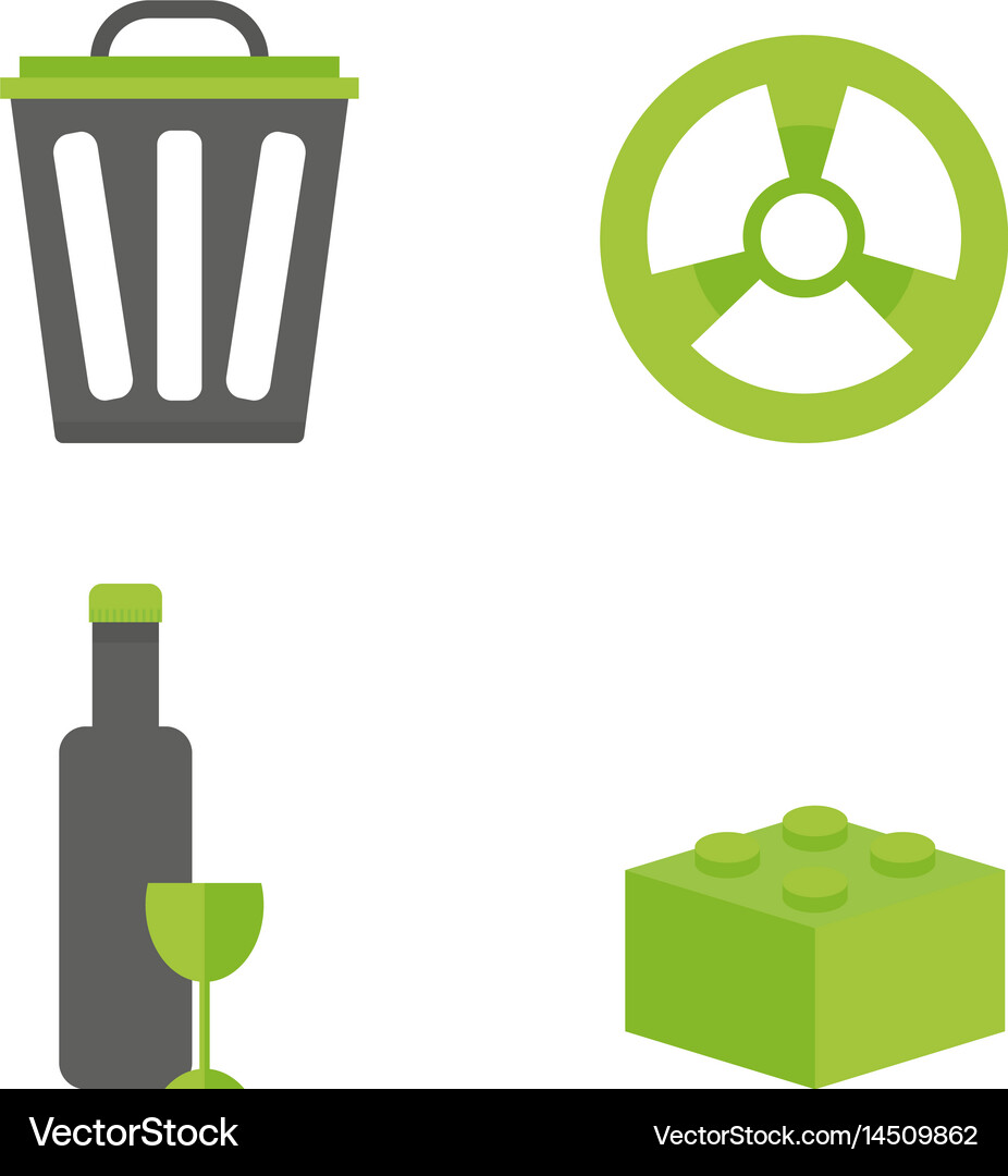 Recycling nature icons waste sorting environment Vector Image
