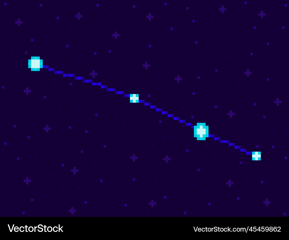 Serpens constellation in pixel art style 8-bit Vector Image