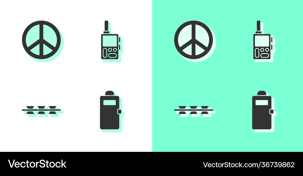 Set police assault shield peace barbed wire and Vector Image