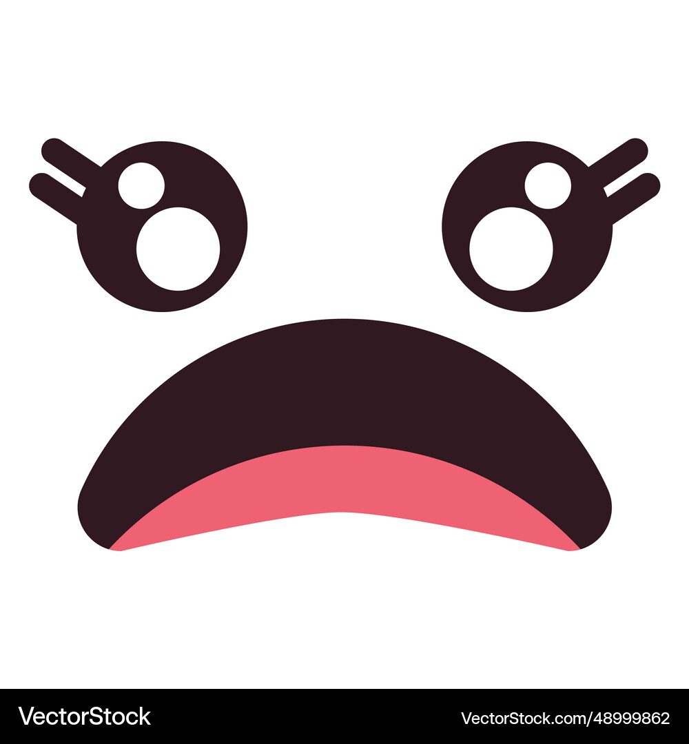Simple female disappointed emoticon face Vector Image