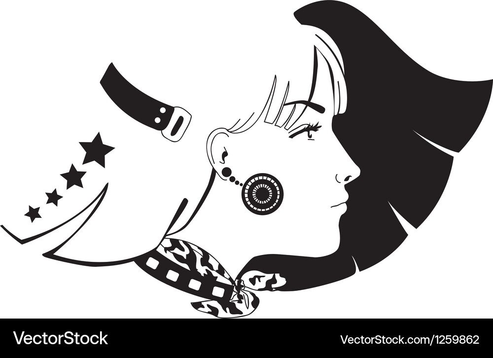 Stylish Girl with Scarf Royalty Free Vector Image