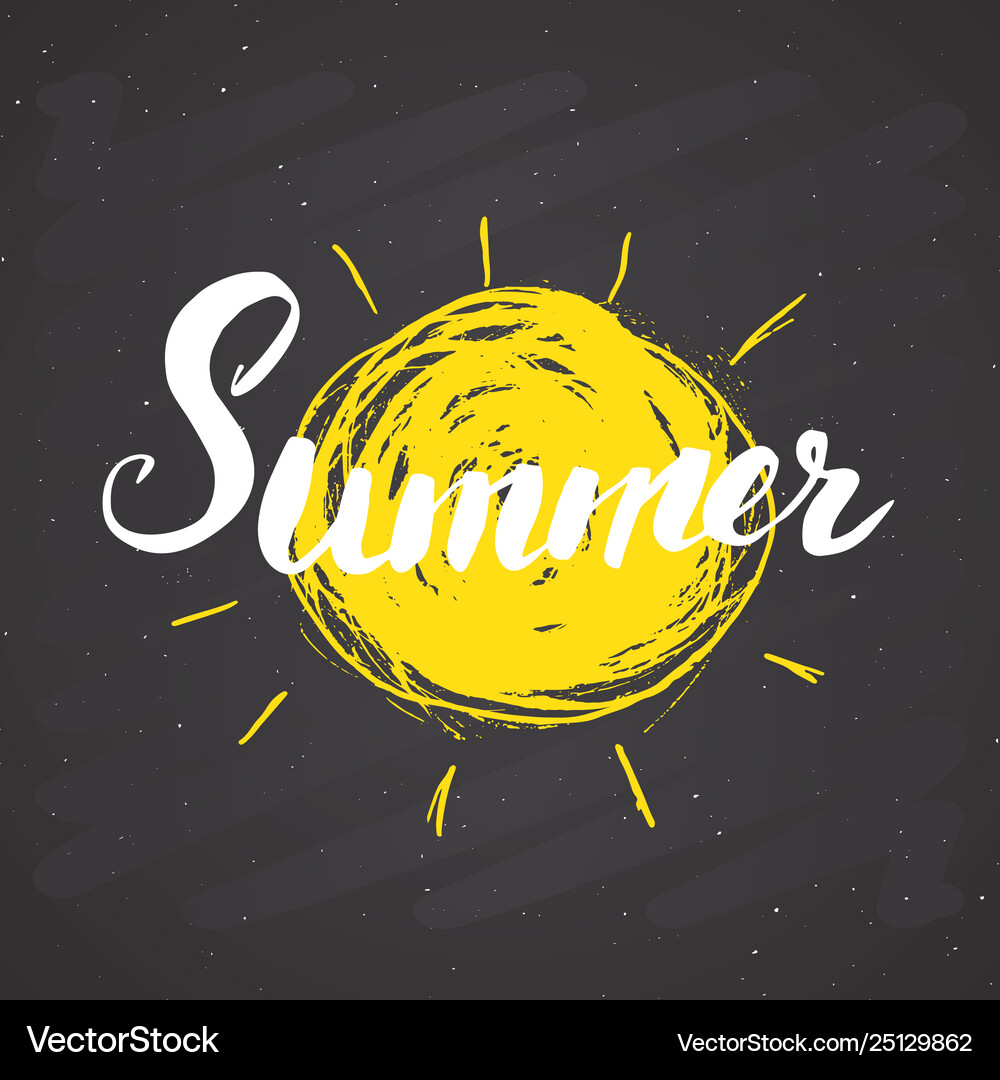 Summer calligraphy lettering handwritten sign Vector Image