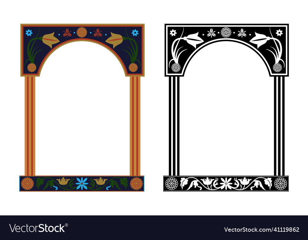 Two decorative frames with arch Royalty Free Vector Image