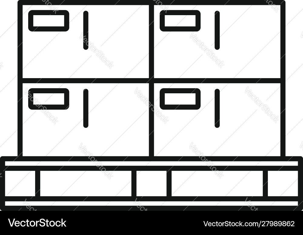 Warehouse parcel pallet icon outline style Vector Image