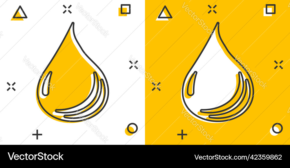 Water drop icon in comic style liquid cartoon Vector Image