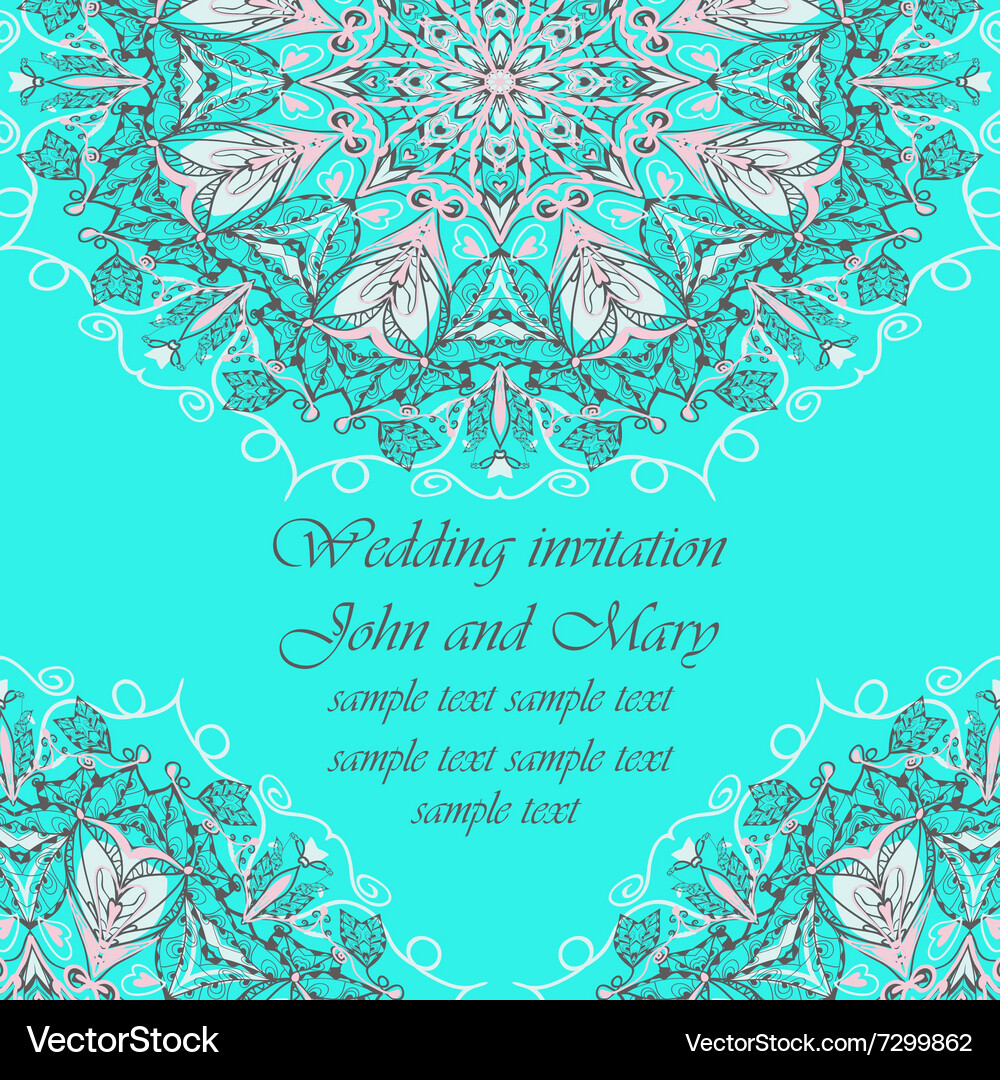 Wedding card or invitation with abstract floral Vector Image