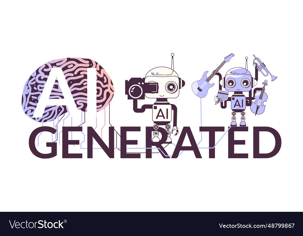 Ai generated text composition Royalty Free Vector Image