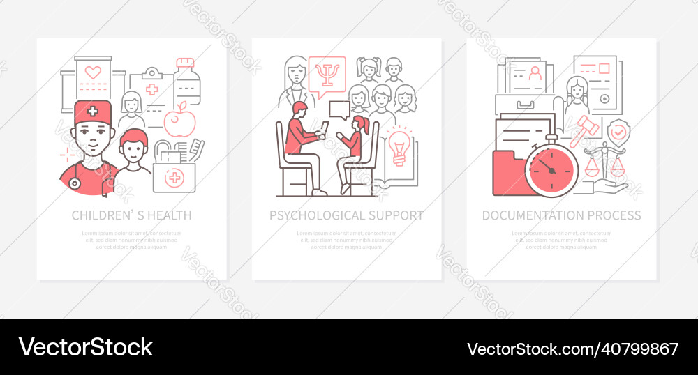 Helping children - modern line design style Vector Image
