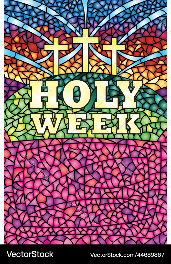 Holy week in stained glass Royalty Free Vector Image