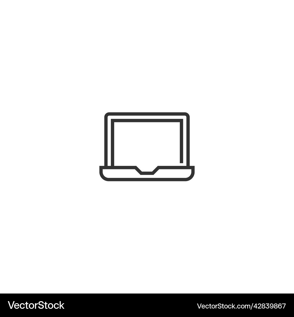 Laptop line icon linear style sign for mobile Vector Image