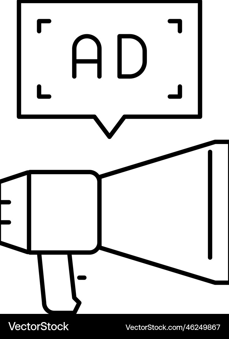 Public service advertising line icon Royalty Free Vector