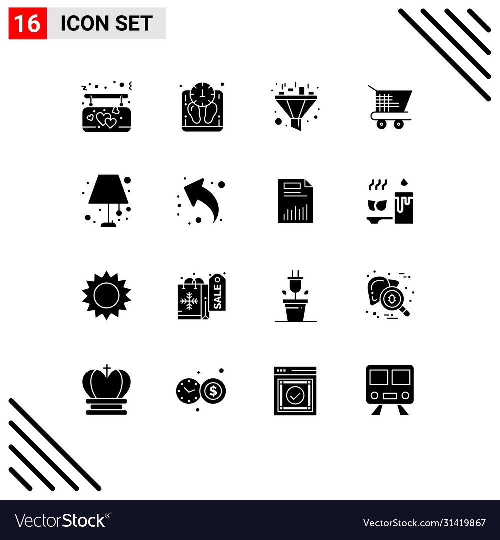 Set 16 modern ui icons symbols signs for Vector Image