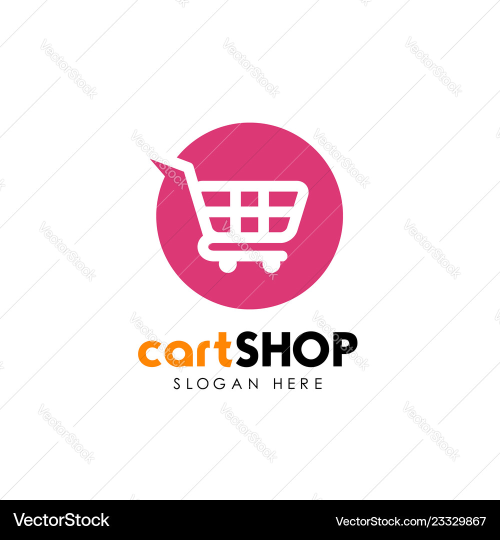 Shopping cart logo design icon Royalty Free Vector Image