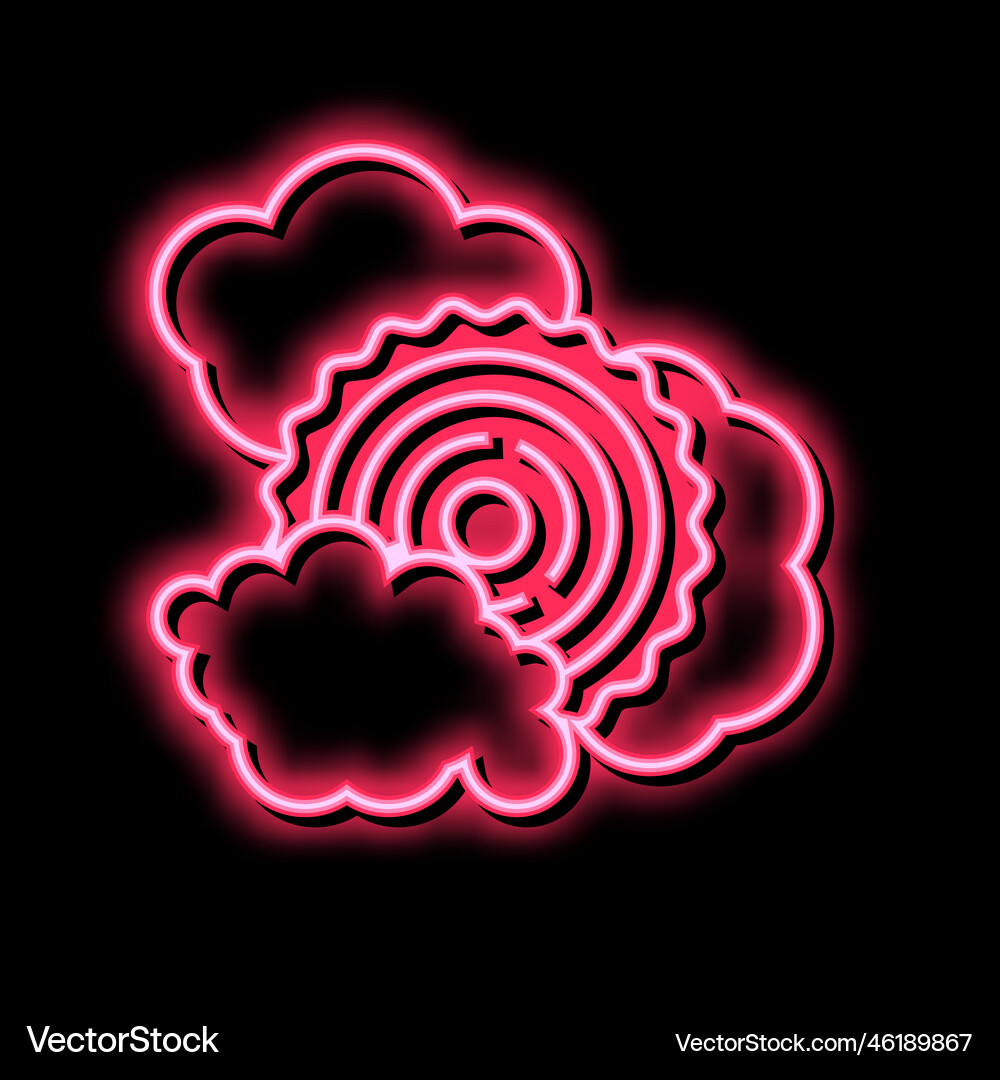 Smoking wood trunk neon glow icon Royalty Free Vector Image