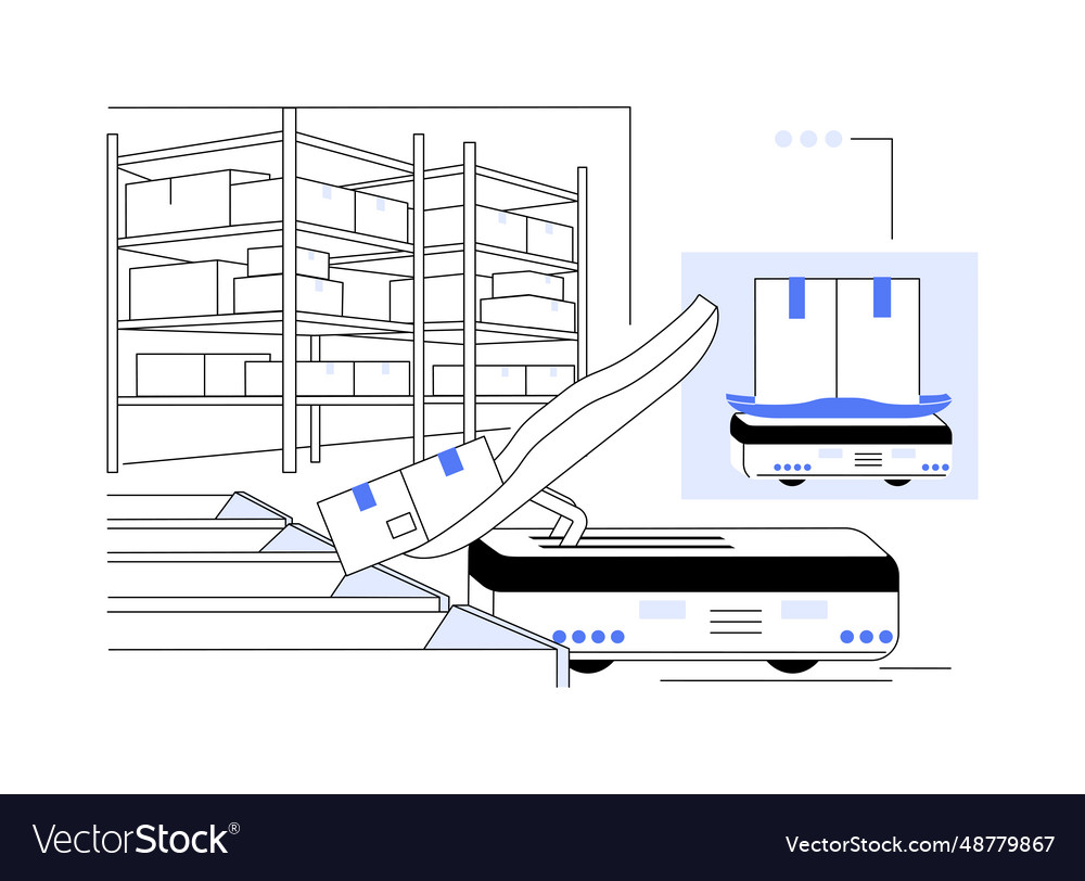 Sorting robots abstract concept Royalty Free Vector Image