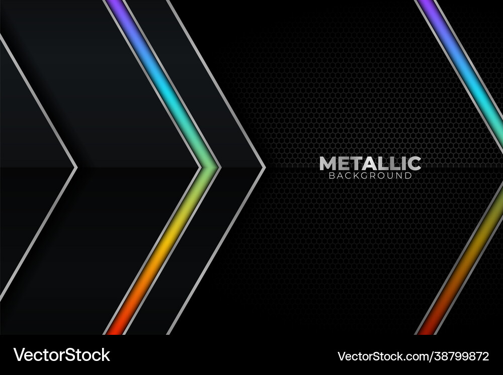 Abstract modern metallic arrow shape glossy rgb Vector Image