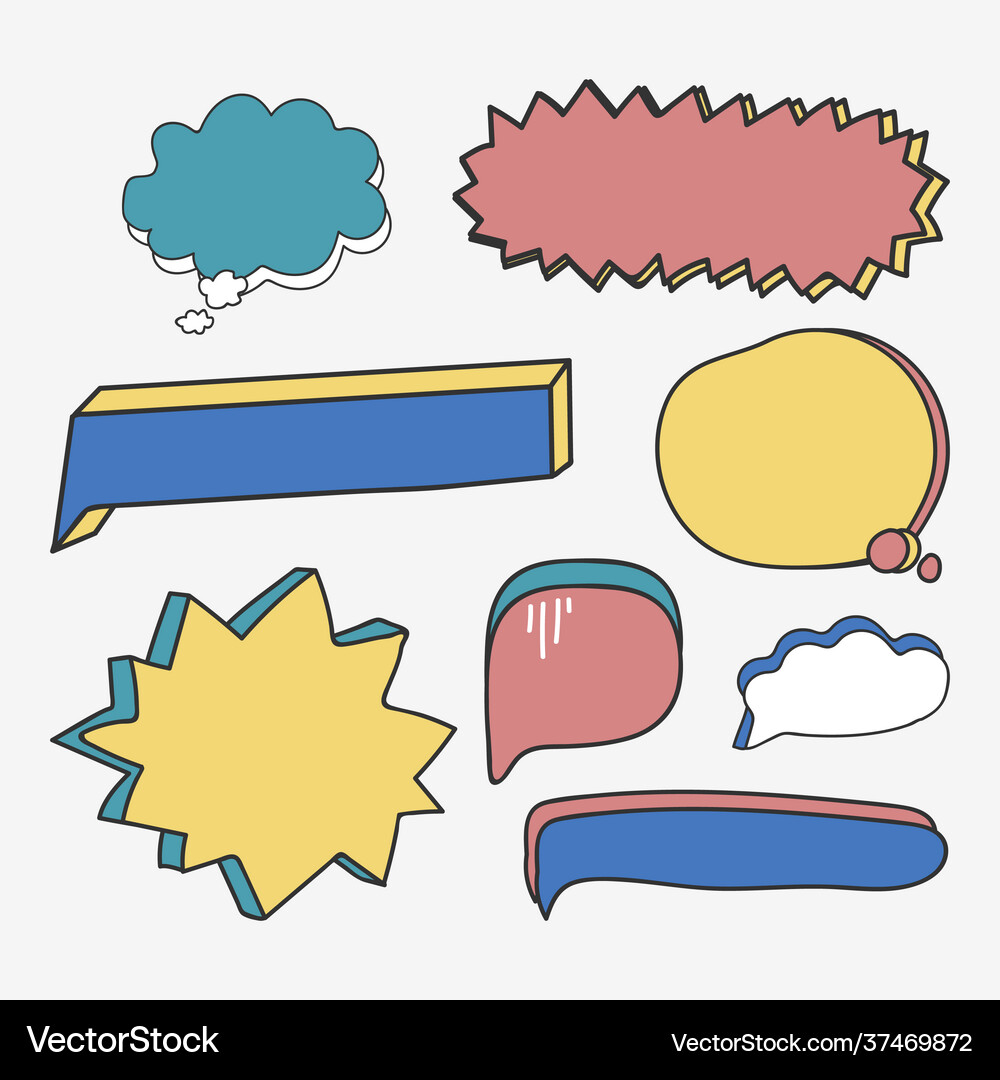 Blank speech bubble set Royalty Free Vector Image