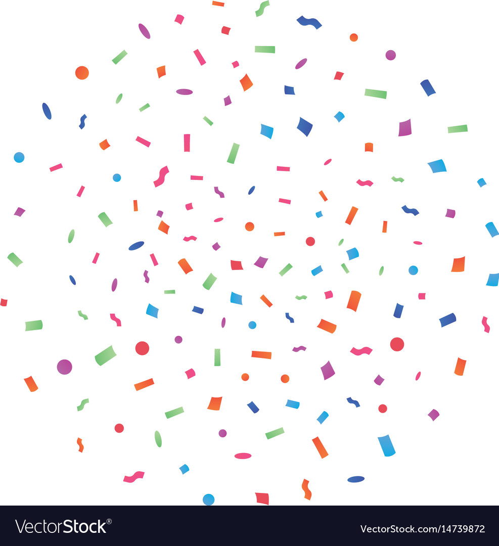 Colorful explosion confetti flat design element Vector Image