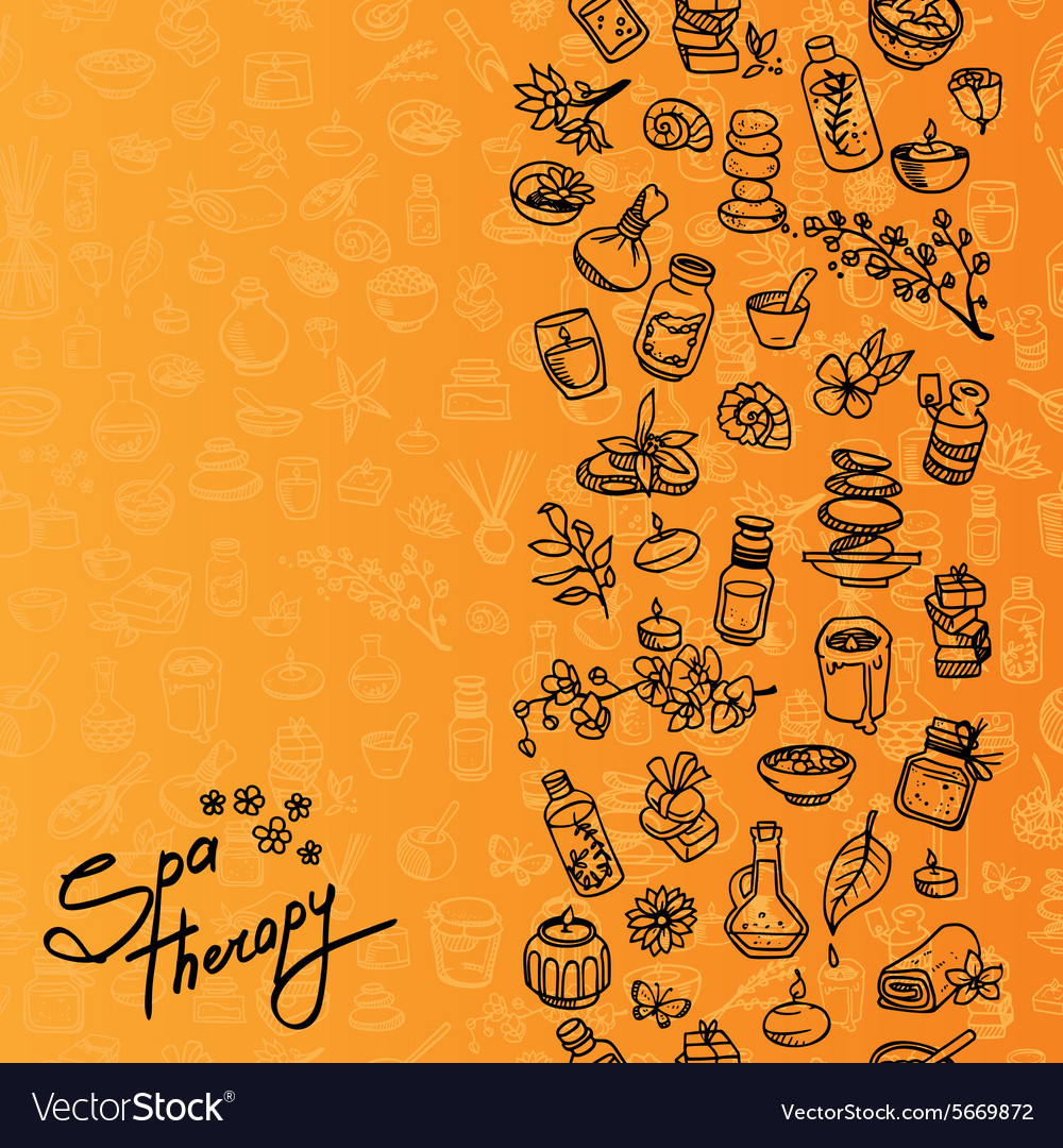 Doodle spa elements background Royalty Free Vector Image