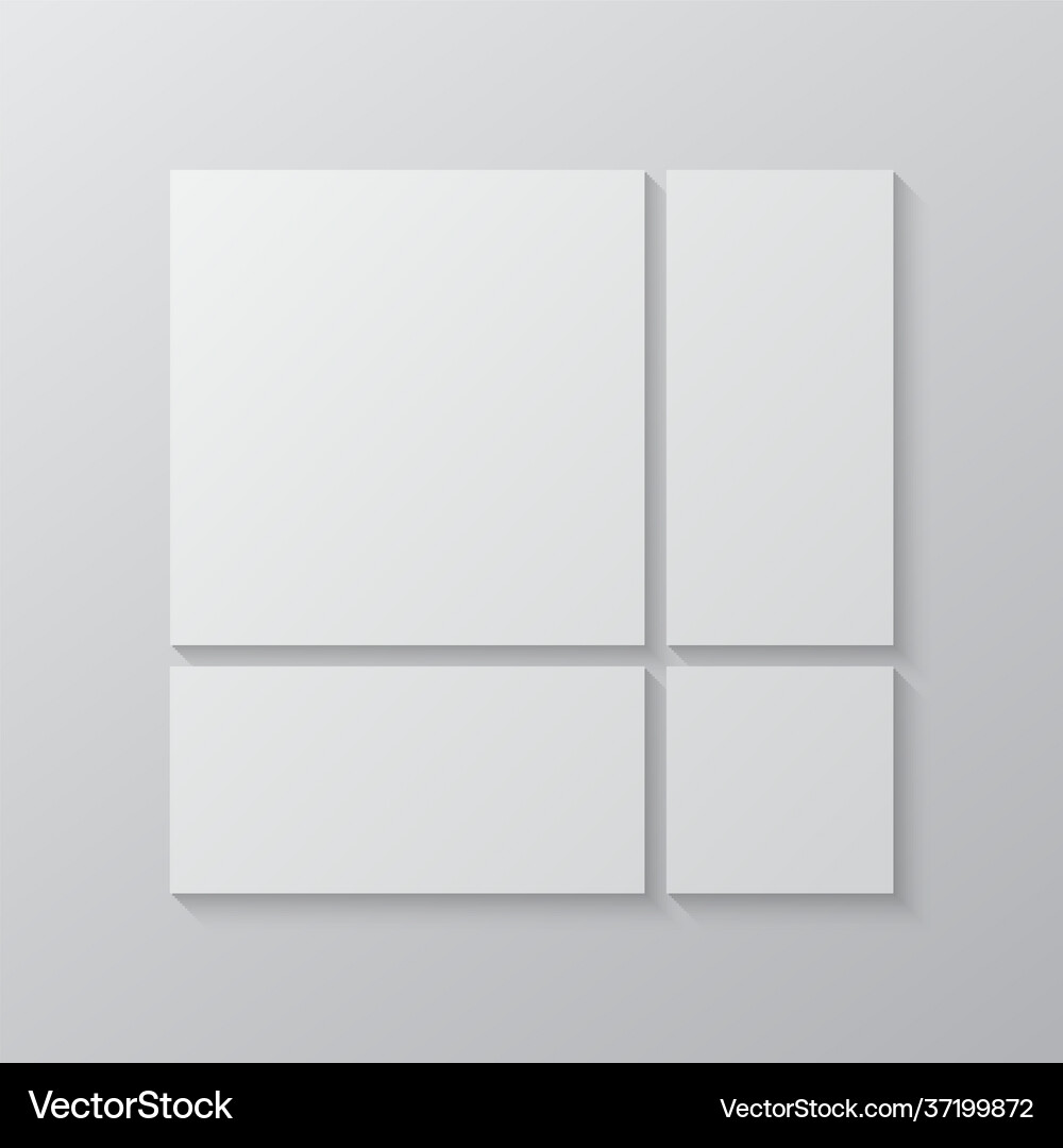 Empty collage board four images photo Royalty Free Vector