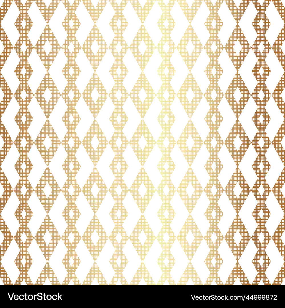 Gold geometric vertical rhombus textured seamless Vector Image