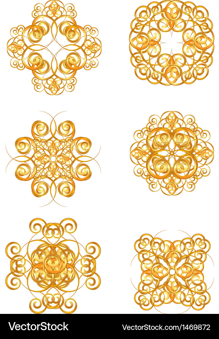 Gold vintage symbols Royalty Free Vector Image