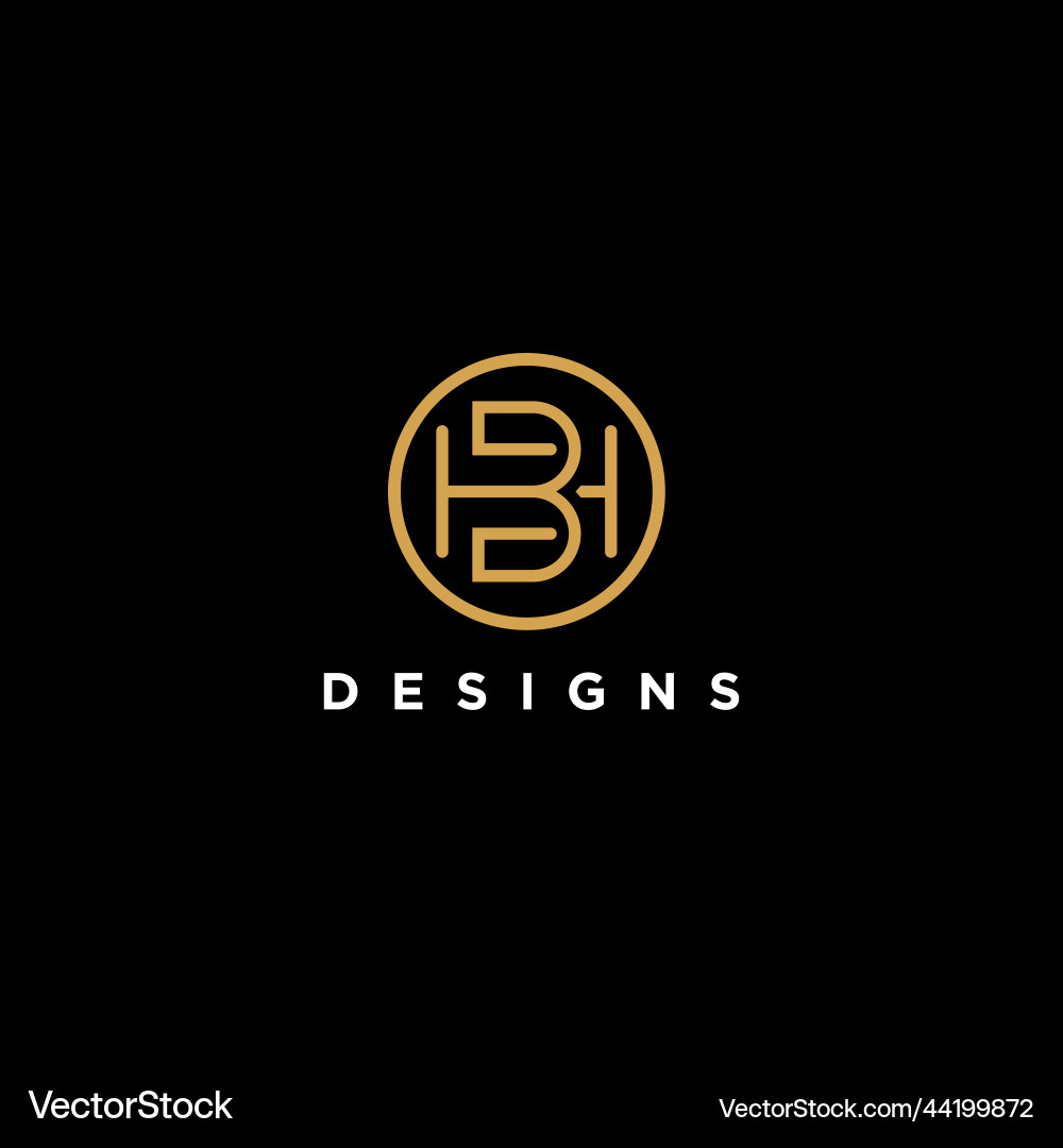 Hb or bh circle logo design inspiration Royalty Free Vector