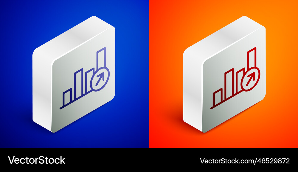 Isometric line financial growth increase icon Vector Image