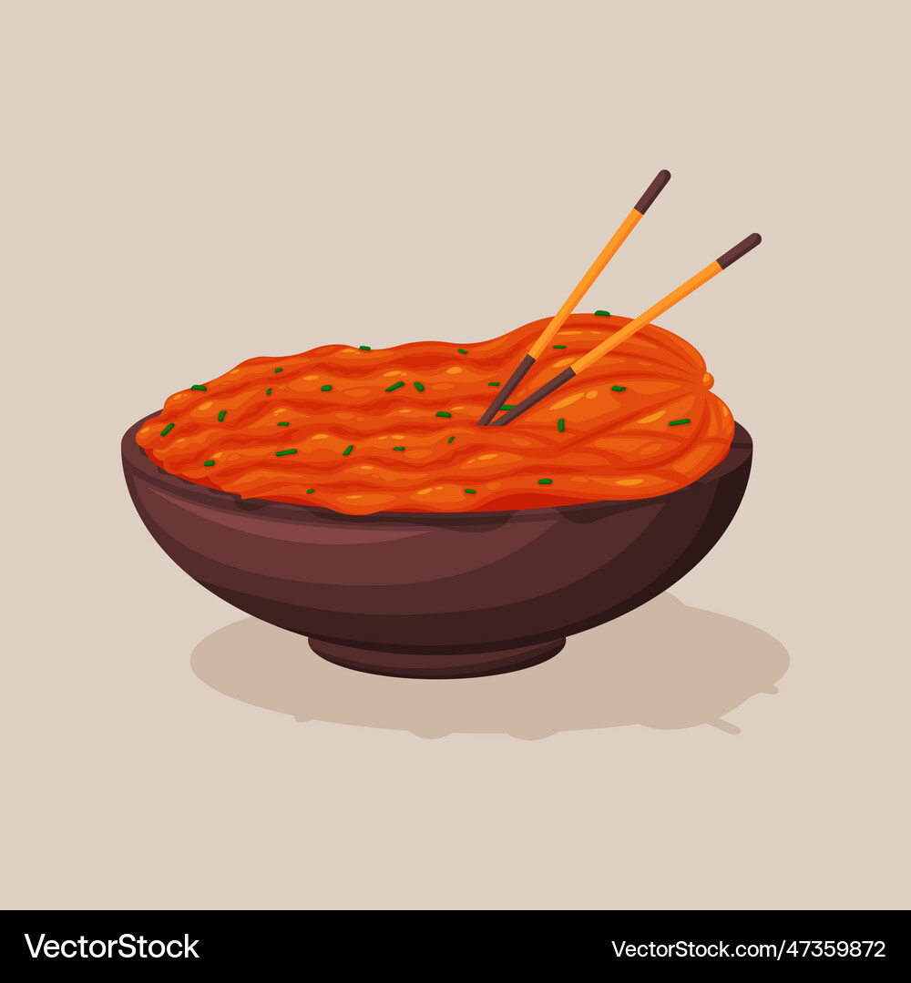 Kimchi background design with cartoon style Vector Image