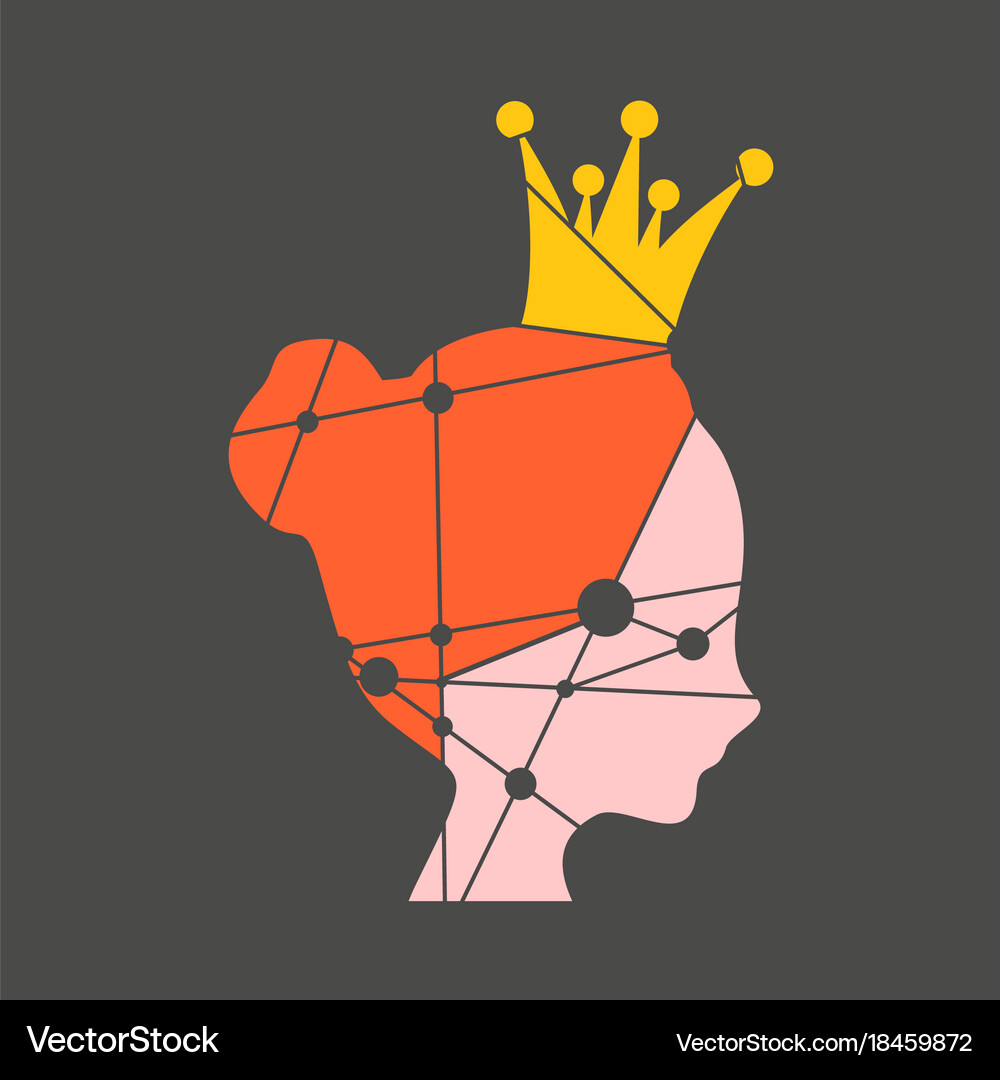 Low poly icon of princess Royalty Free Vector Image