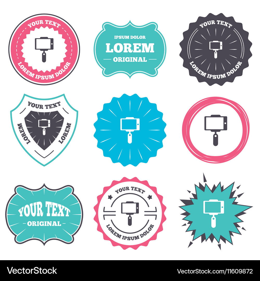 Monopod selfie stick icon self portrait Royalty Free Vector