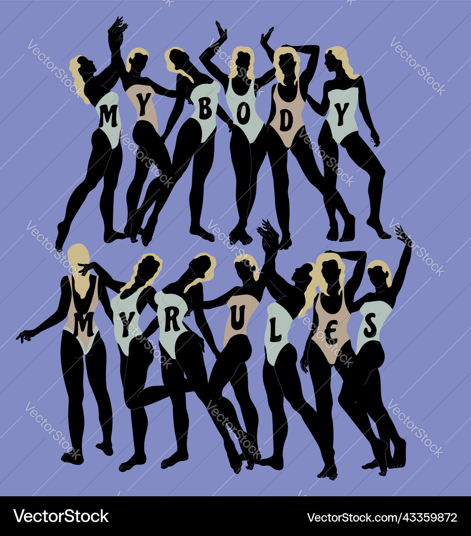 My body rules placard with the lettering Vector Image