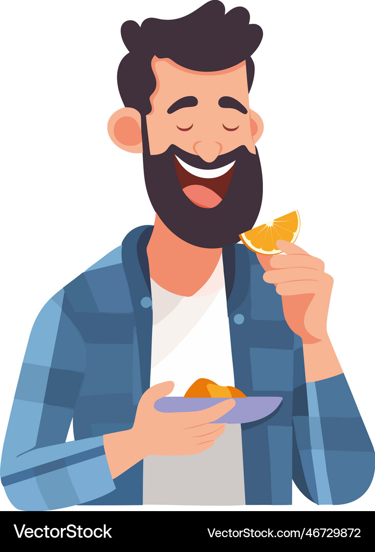 Smiling businessman holding lunch Royalty Free Vector Image