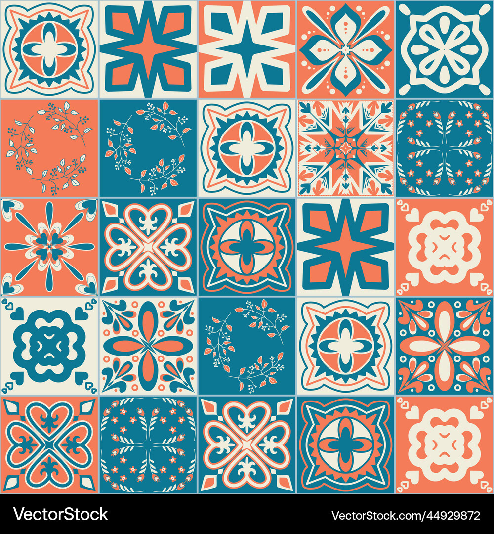 Square ceramic tiles in mediterranean style Vector Image