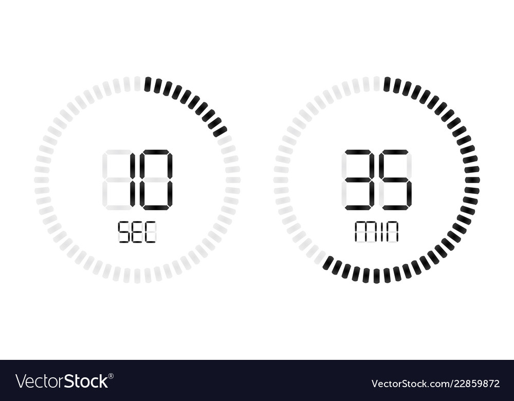 Stopwatch timer digital countdown Royalty Free Vector Image