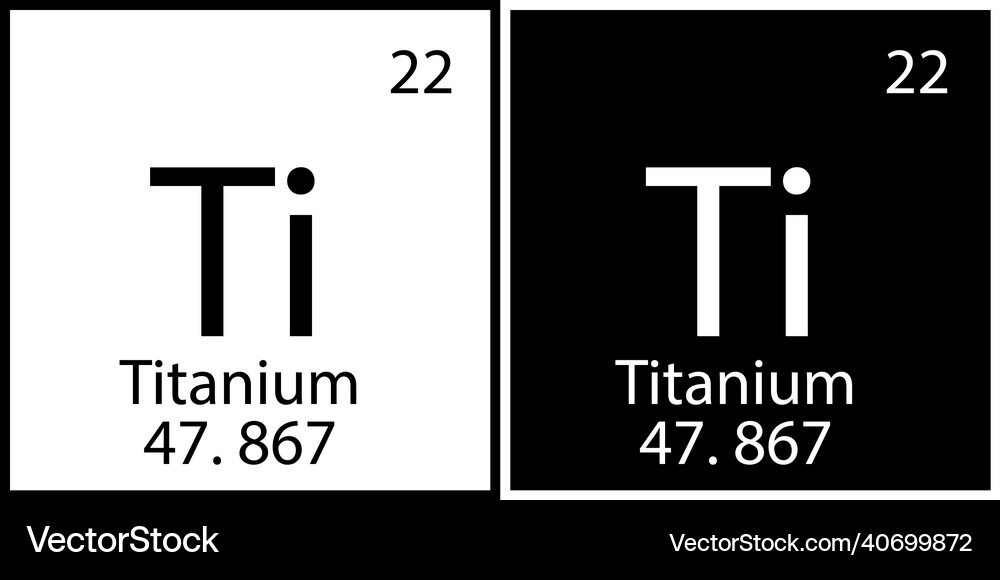 Titanium chemical symbol flat art mendeleev Vector Image
