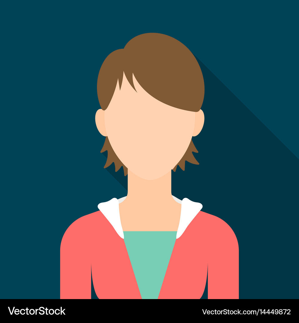Woman icon flat single avatarpeaople icon from Vector Image