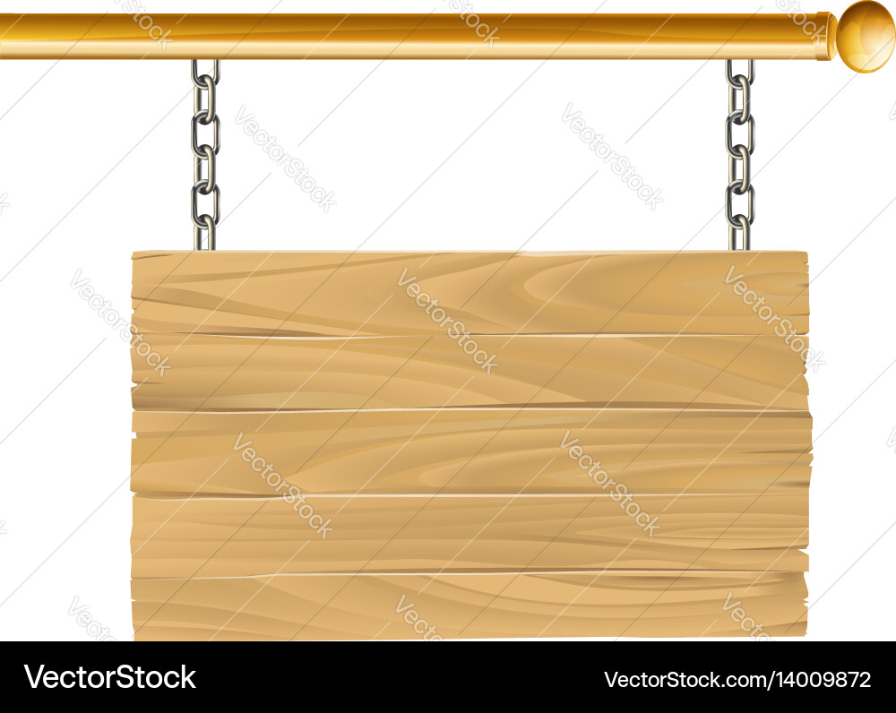 Wood suspended sign Royalty Free Vector Image - VectorStock