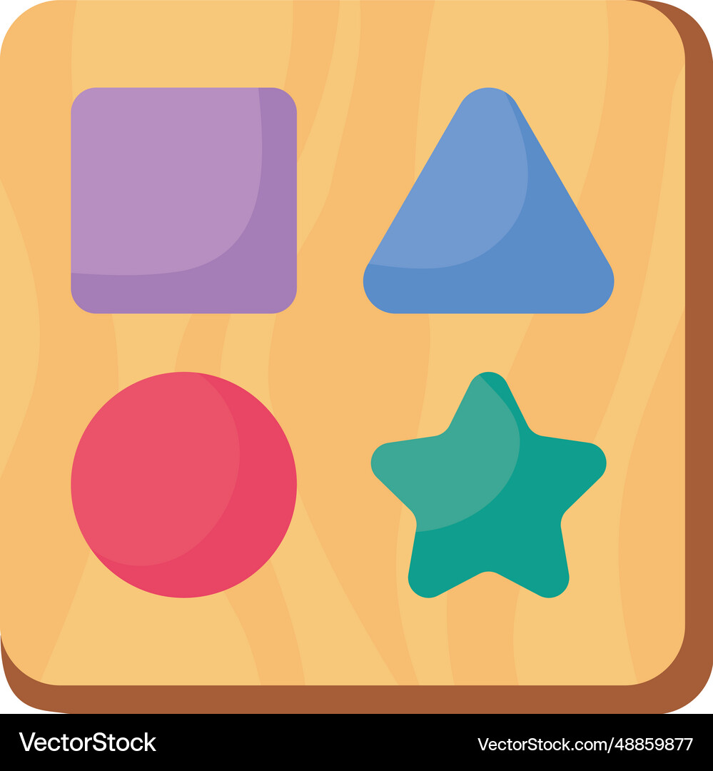 Blocks wooden toy isolated Royalty Free Vector Image