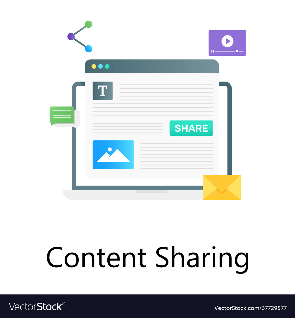 Content sharing Royalty Free Vector Image - VectorStock