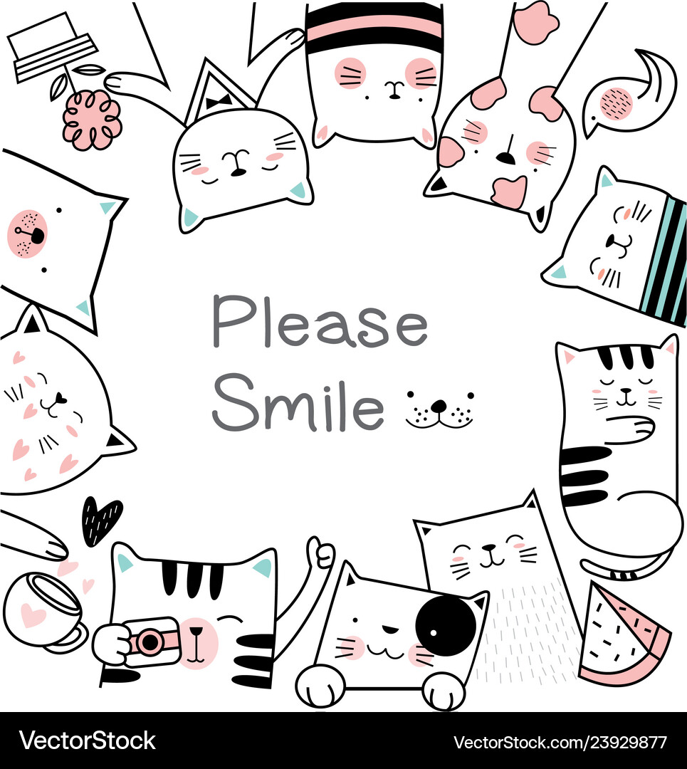 Cute bacat cartoon hand drawn style Royalty Free Vector